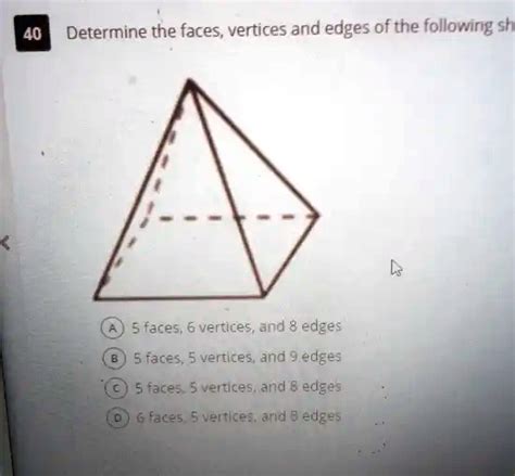 solved 40 determine the faces vertices and edges of the followirig sh