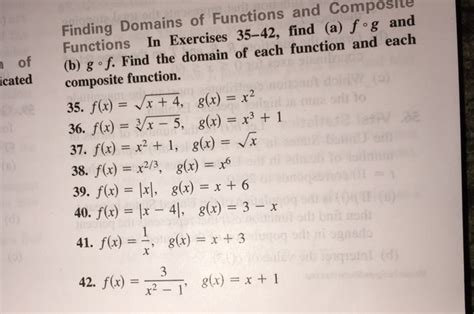 solved finding domains of functions and composite functions
