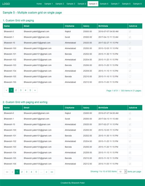 asp mvc full ajaxify and bootstrap grid with crud operation by bhplugin