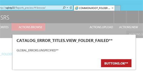 Realized Design SSRS 2016 Could Not Load Folder Contents And