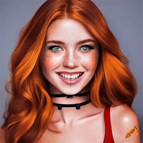 Close Up Portrait Of A Beautiful Woman With Freckles And Auburn Hair On Craiyon