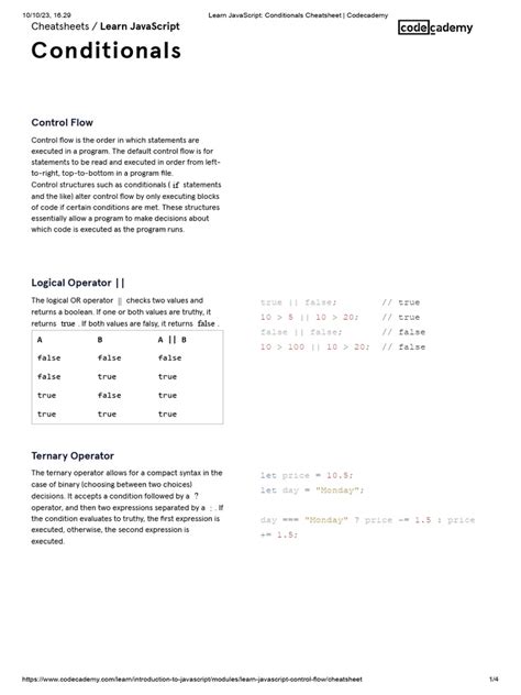 ca js conditionals pdf boolean data type syntax logic