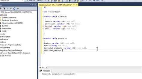 crear base de datos e insertar datos en sql server youtube