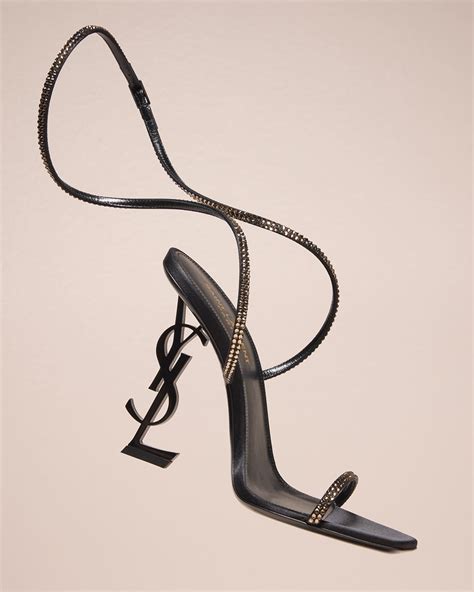 Saint Laurent Opyum Ysl Strass Ankle Strap Sandals Neiman Marcus