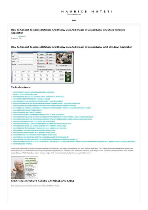CRUD How To Connect To Microsoft Access Database Insert Update Delete