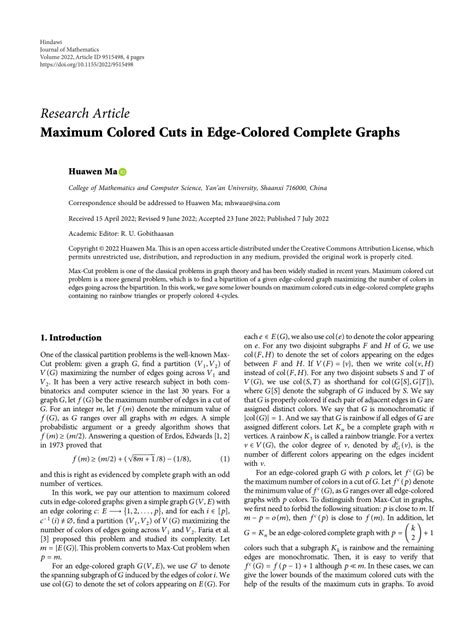 pdf maximum colored cuts in edge colored complete graphs