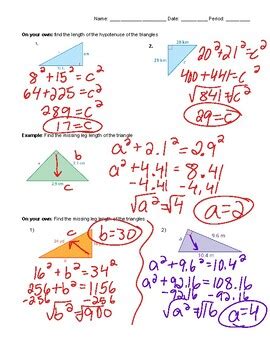 The Pythagorean Theorem Guided Notes By Nicole Hegewald TPT