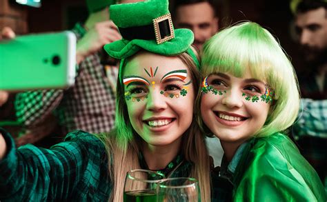 Howaf 10 Sheets St Patricks Day Face Tattoo Stickersshamrock Clover Facial Makeup