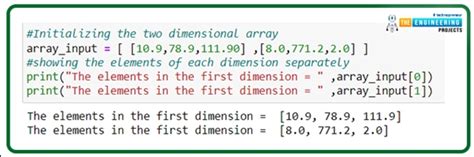 Multi Dimensional Arrays In Python The Engineering Projects