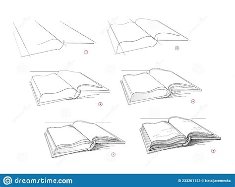 Page Shows How To Learn To Draw Sketch Of Old Open Book In Perspective
