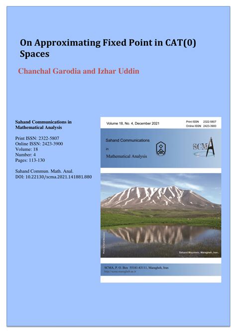 pdf on approximating fixed point in cat 0 spaces