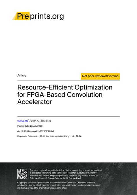 pdf resource efficient optimization for fpga based convolution accelerator