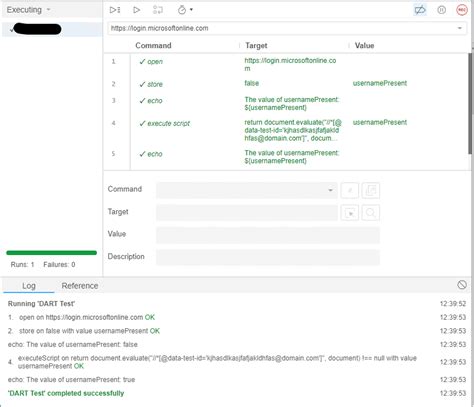 selenium ide always returns true on xpath evaluation stack overflow