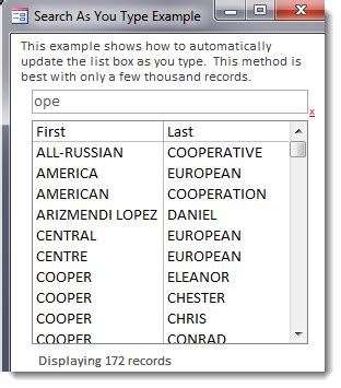 How To Search As You Type In MSAccess OpenGate Software