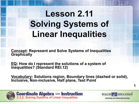 solving systems of linear inequalities ppt