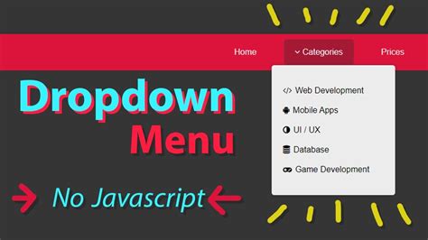 how to create pure dropdown menu onclick and hover html css only youtube