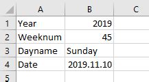 Excel Date From Week Number Week Day Name Stack Overflow