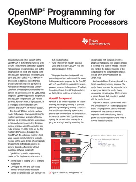 openmp programming for keystone multicore processors pdf multi core processor digital