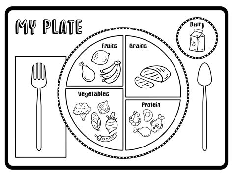 Myplate Sheet 10 Free Pdf Printables Printablee My Food Plate Healthy Plate Healthy Food