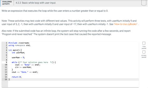 Solved Challenge Activity Basic While Loop With User Chegg