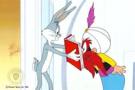 Bugs Bunny And Yosemite Sam With Book Chuck Jones
