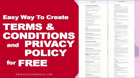 Easy Way To Create Privacy Policy And Terms And Conditions For Your