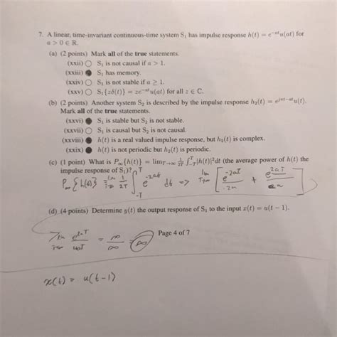 solved 7 a linear time invariant continuous time system s