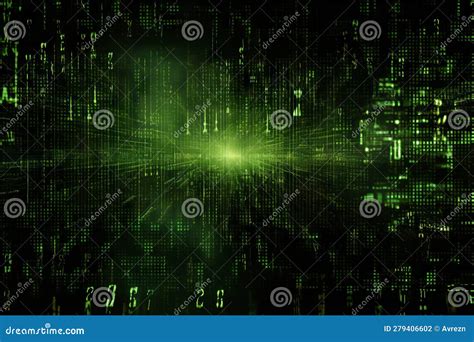 Emerald Emanation Matrix Code Wallpaper In Green Generative Ai Stock