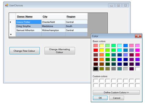 DataGridView How To Allow User To Change The BackColor Of Alternate