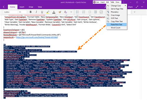 UWP How To Copy Code From PowerShell ISE To OneNote And Maintain
