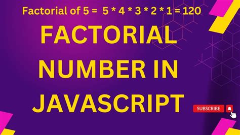 factorial number program in javascript hindi me javascript factorial programming youtube