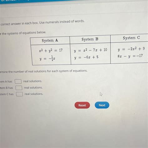 type the correct answer in each box use numerals instead of words consider the systems of