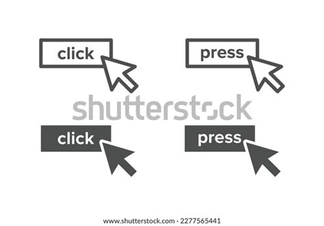 Set Computer Mouse Click Cursor Icons Stock Vector Royalty Free
