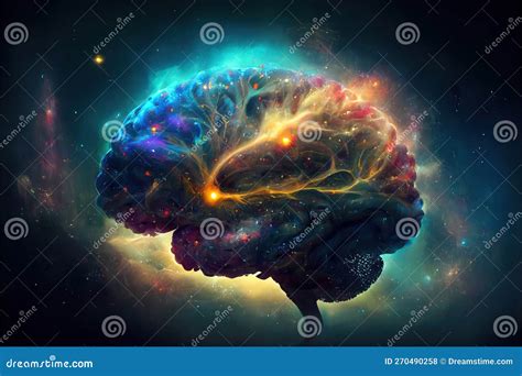Galaxy Brain Witch Creative Ideas Generative AI Illustration Stock