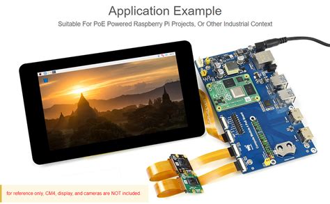 waveshare raspberry pi compute module 4 io board with poe feature for all variants of cm4 with