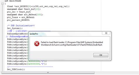 getting error flash loader error while debugging i stmicroelectronics community