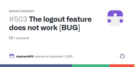 The Logout Feature Does Not Work BUG Issue 503 Laravel Jetstream