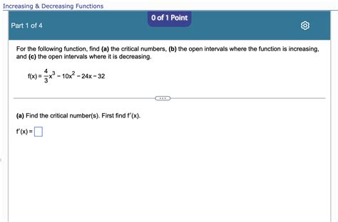 solved for the following function find a the critical