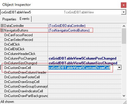 Delphi CxGrid Color Display Settings Code World
