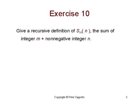 recursive definitions structural induction selected exercises exercise 10