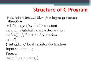 Basic Structure Of A C Program C Programming Learning Learn