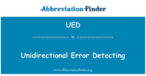 ued definición detección de error unidireccional unidirectional error detecting