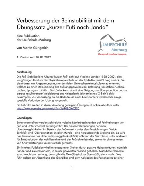 kurzer Fuß nach Janda