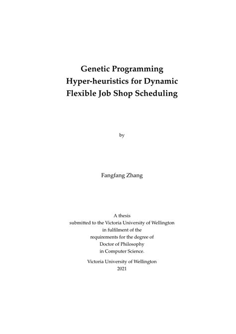 pdf genetic programming hyper heuristics for dynamic flexible job shop scheduling