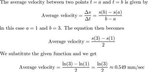 average velocity calculus
