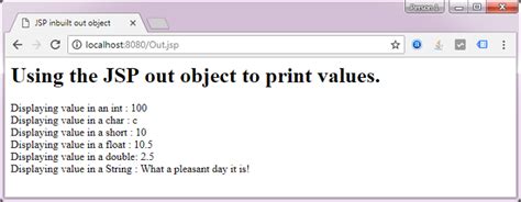jsp out implicit object