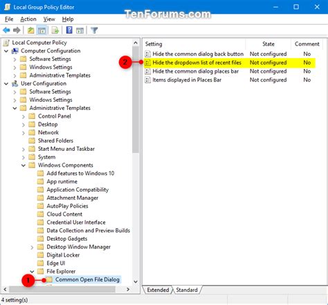 Enable Or Disable Dropdown List Of Recent Files In Common Dialog Box