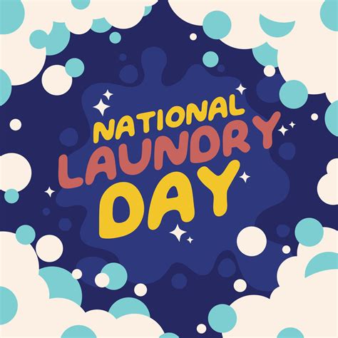 National Laundry Day National Laundry Day Vector Illustration Flat Laundry Greeting Design