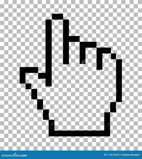 Pixel Hand Icon Transparent Hand Cursor Icon Flat Style Stock