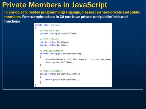 sql server and c video tutorial private members in javascript